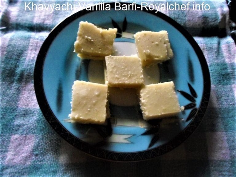 Khavyachi Vanilla Barfi Recipe in Marathi - Royal Chef Sujata