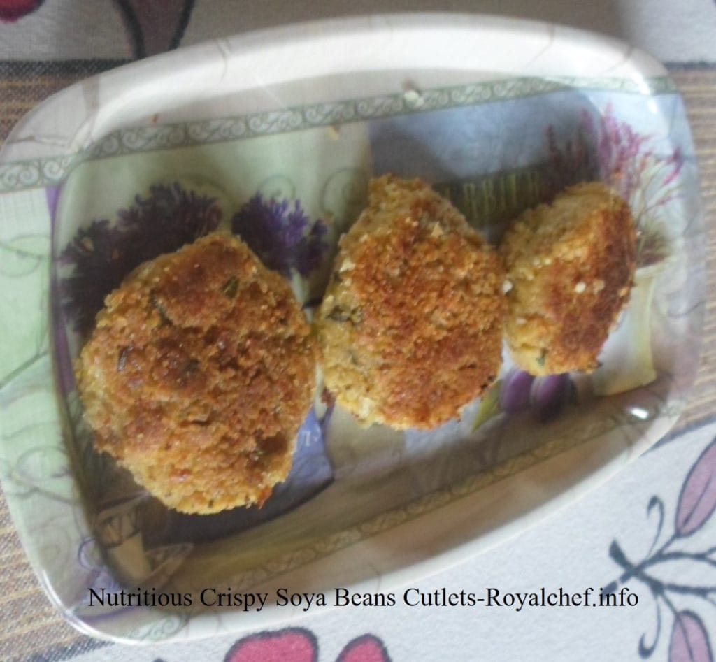 Recipe for Nutritious Crispy Soya Beans Cutlets - Royal Chef Sujata