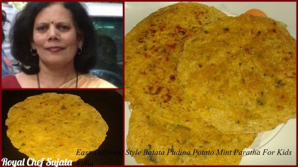 Easy Different Style Batata Pudina Potato Mint Paratha For Kids Tiffin ...