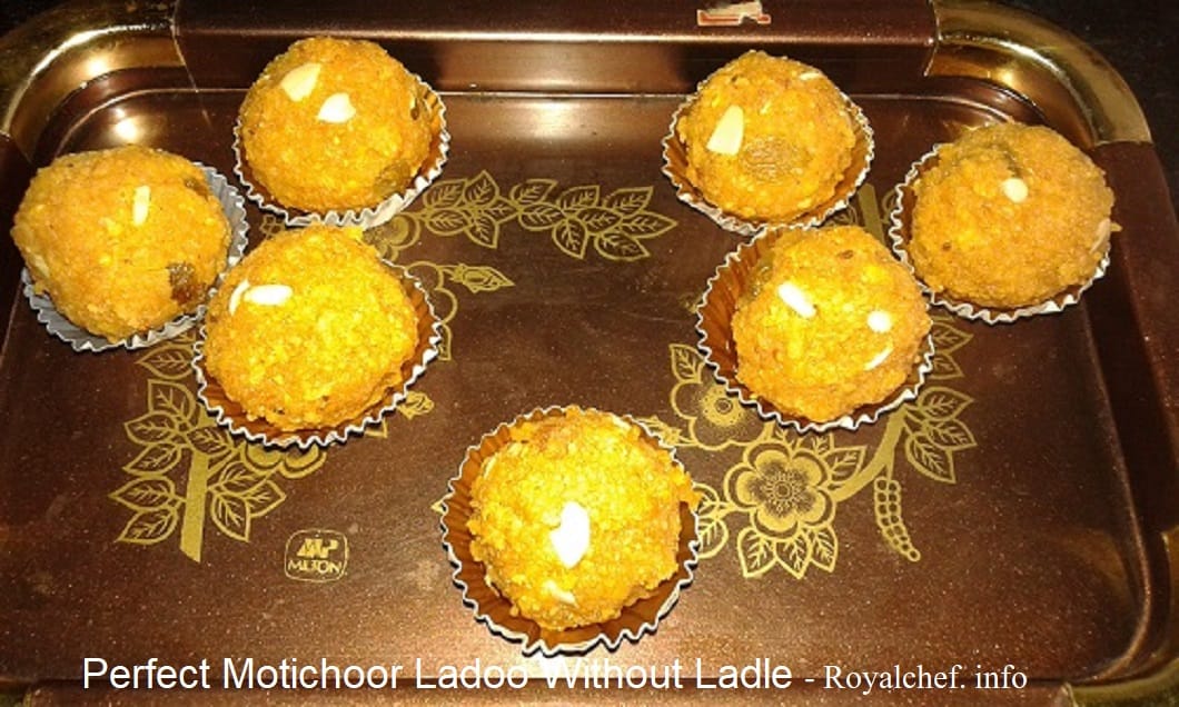 Perfect Motichoor Ladoo Without Ladle Recipe In Marathi - Royal Chef Sujata